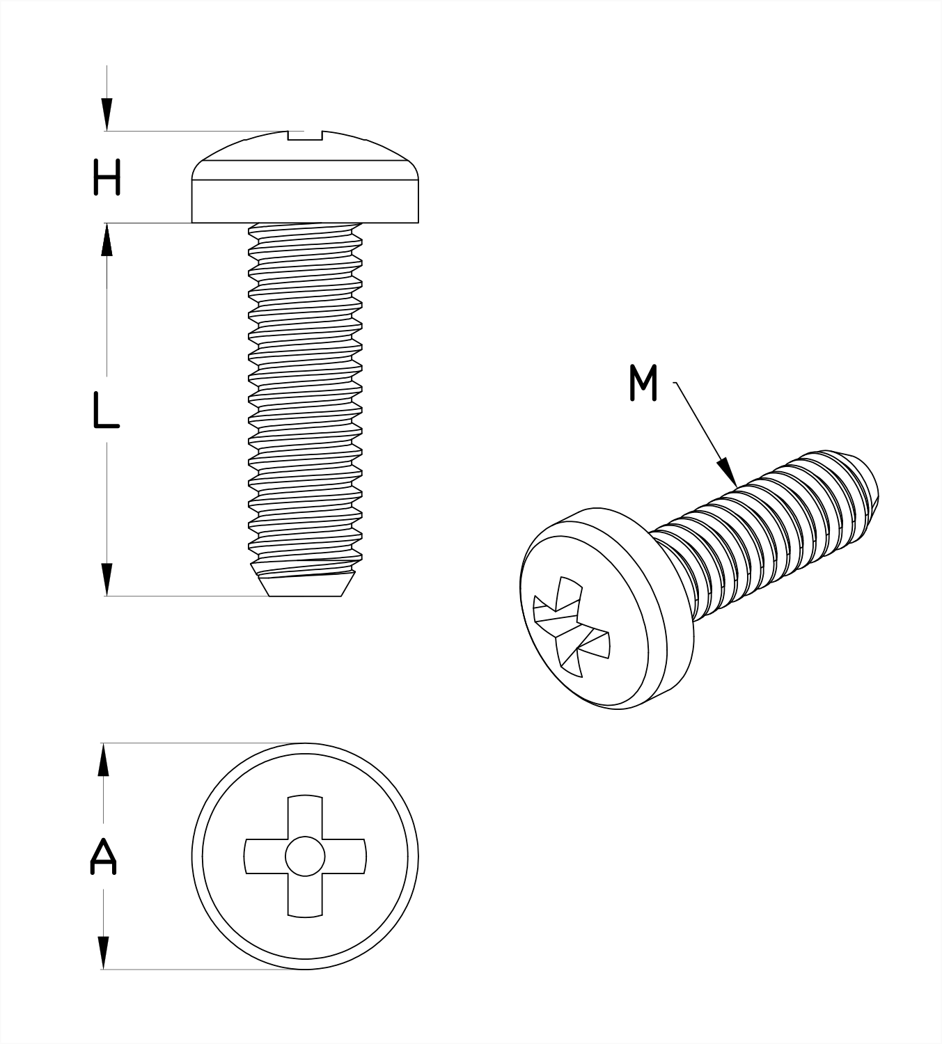Tornillo cilindrico phillips pvdf peek pc reny pps - ISC Plastic Parts